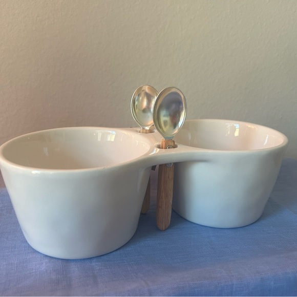 Mud Pie | Dining | Salsa And Guac Adjoined Bowls With Spoons And Spoon ...